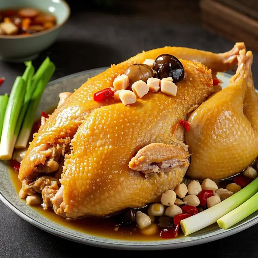"Eight Treasure" Stuffed Kampung Chicken - Fat Queen Cooks 肥妹私房菜
